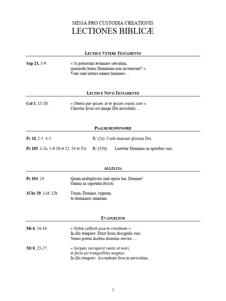 Lectiones Biblicae LT | PDF