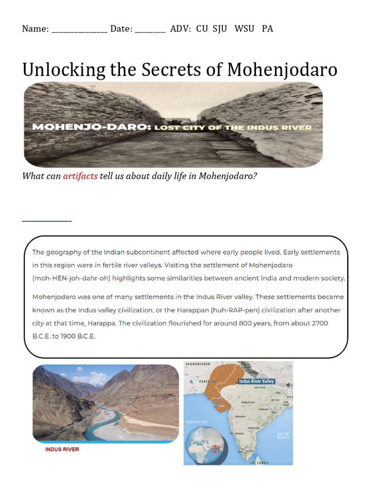 Daily Life in Mohenjodaro Uncovered | PDF