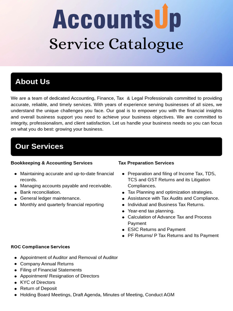 Accounting Services Catalogue 20250607 150440 0000 | PDF | Audit | Taxes