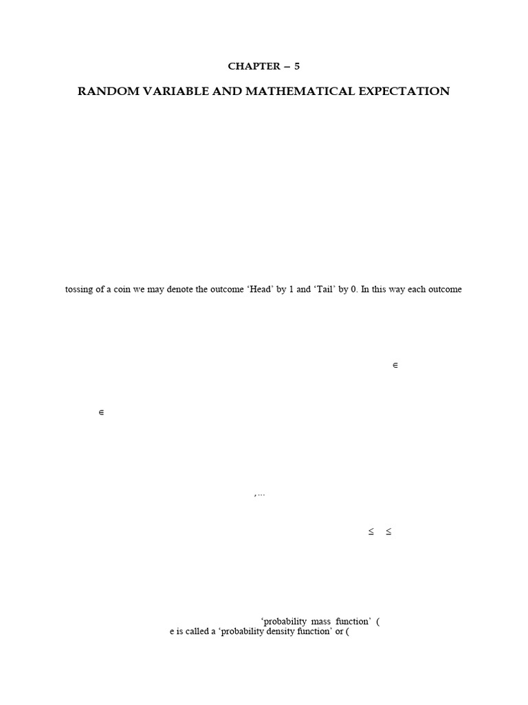 Random Variable and Mathematical Expectation | PDF | Probability Distribution | Random Variable