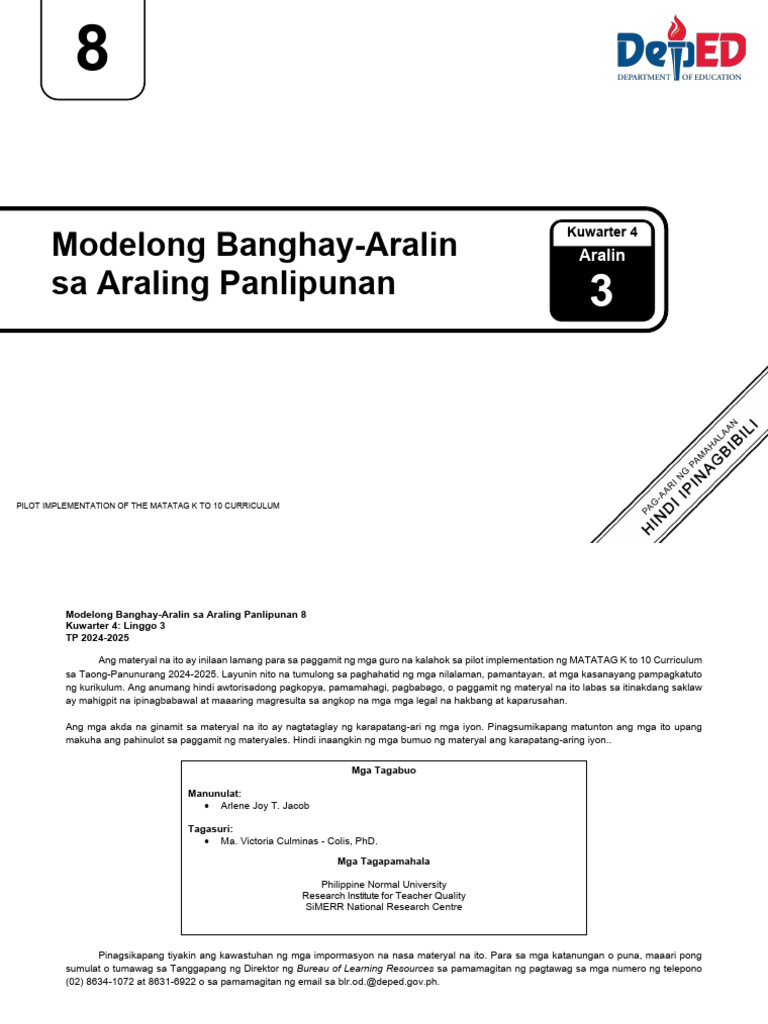 Q4 LE AP8 Lesson3 Week3 | PDF