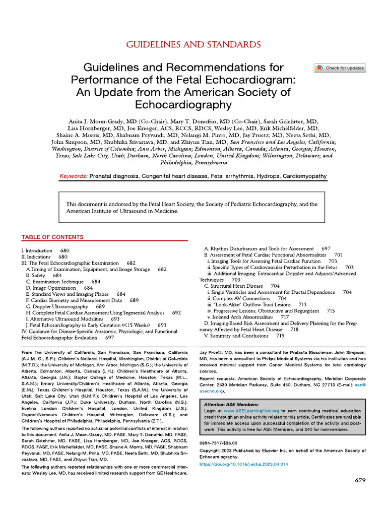 Fetal Echocardiography | PDF