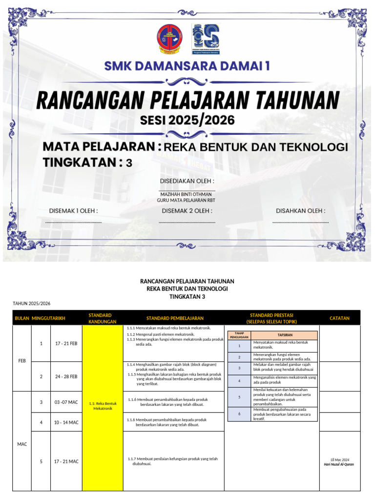 RPT-RBT t3 2024 (Revised) | PDF