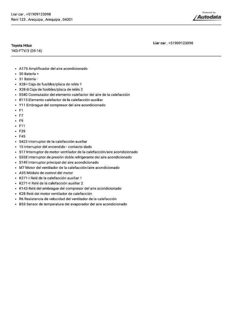 1kd Toyota Hilux Control de Temp Manual | PDF