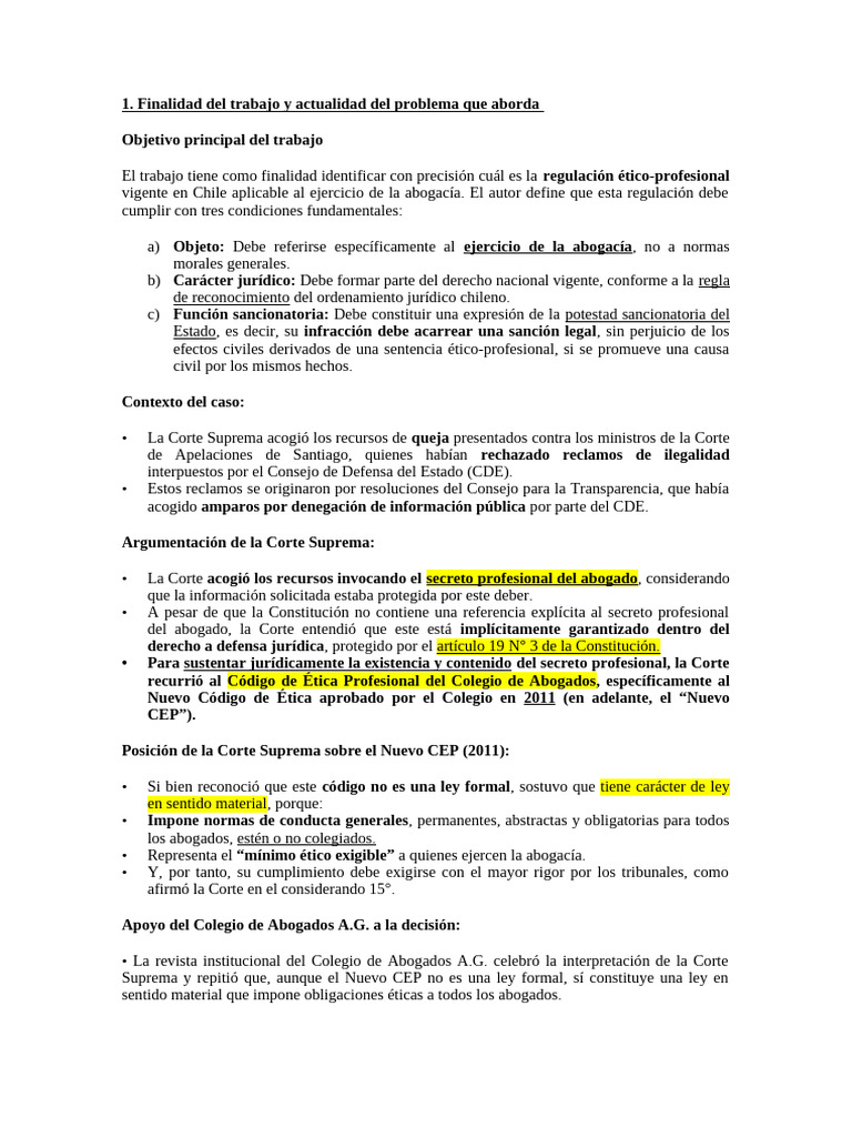 Resumen Respo Abogado | PDF | Abogado | Caso de ley