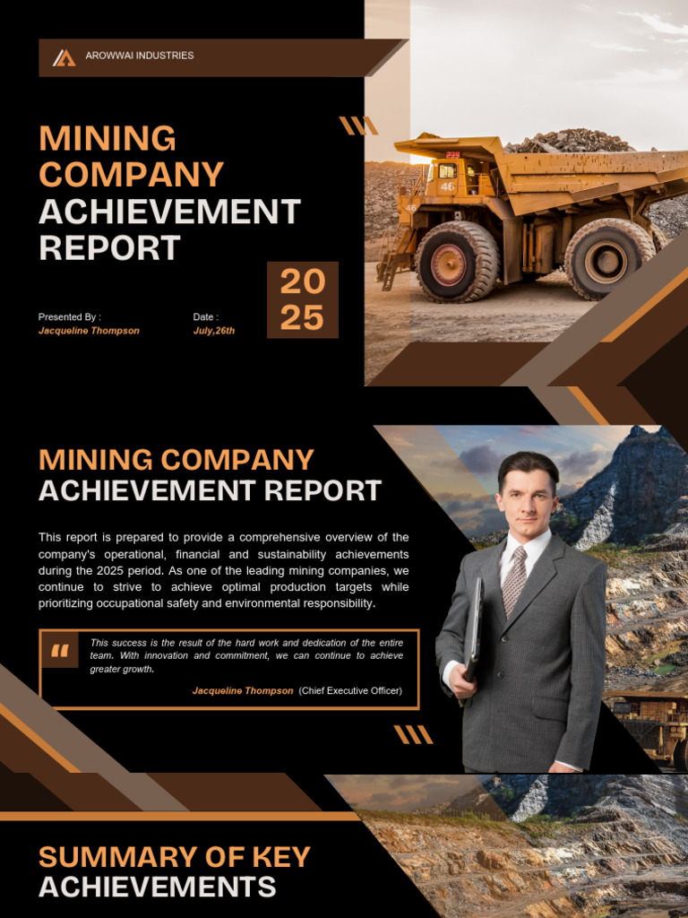 Company Achievement Report Presentation | PDF | Occupational Safety And Health | Mining