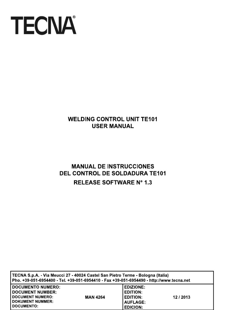 TE101 User-Manual en ES SM | PDF