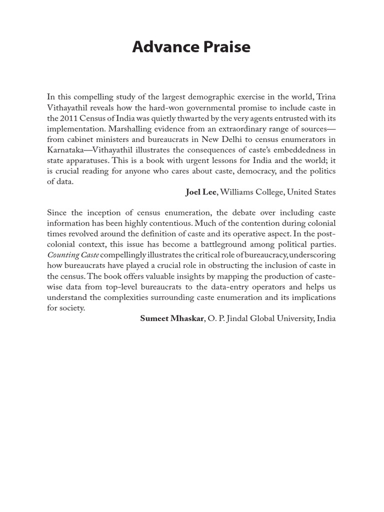 Dokumen - Pub Counting Caste Census Politics Bureaucratic Deflection ...