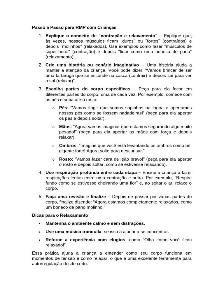 Passo a Passo Para RMP Com Crianças | PDF