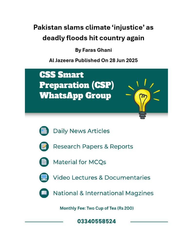 Climate Injustice and Pakistan | PDF | Climate Change | Flood