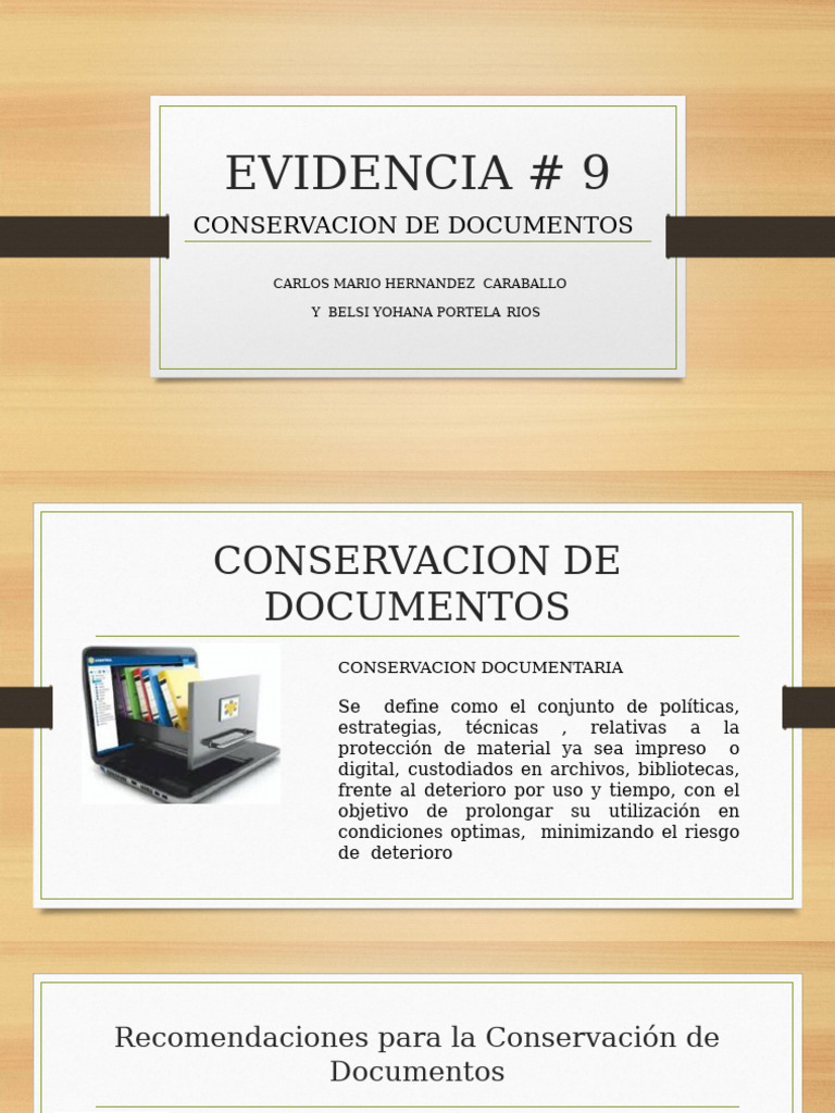 Evidencia 9 Conservacion Documentos | PDF | Información | Gestión de registros