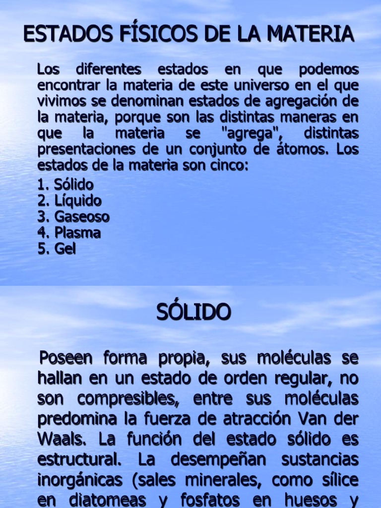 Presentación Estados de La Materia | Descargar gratis PDF | El ciclo ...