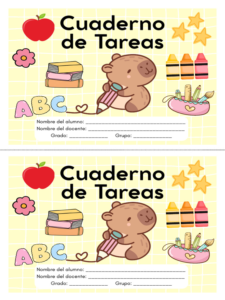 Portadas Dictado y Cuaderno de Tareas | PDF
