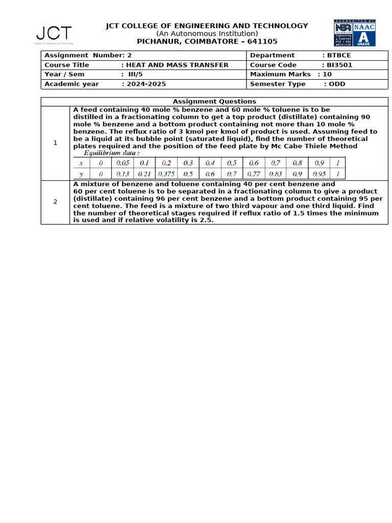 HMT - Assignment 2 | PDF
