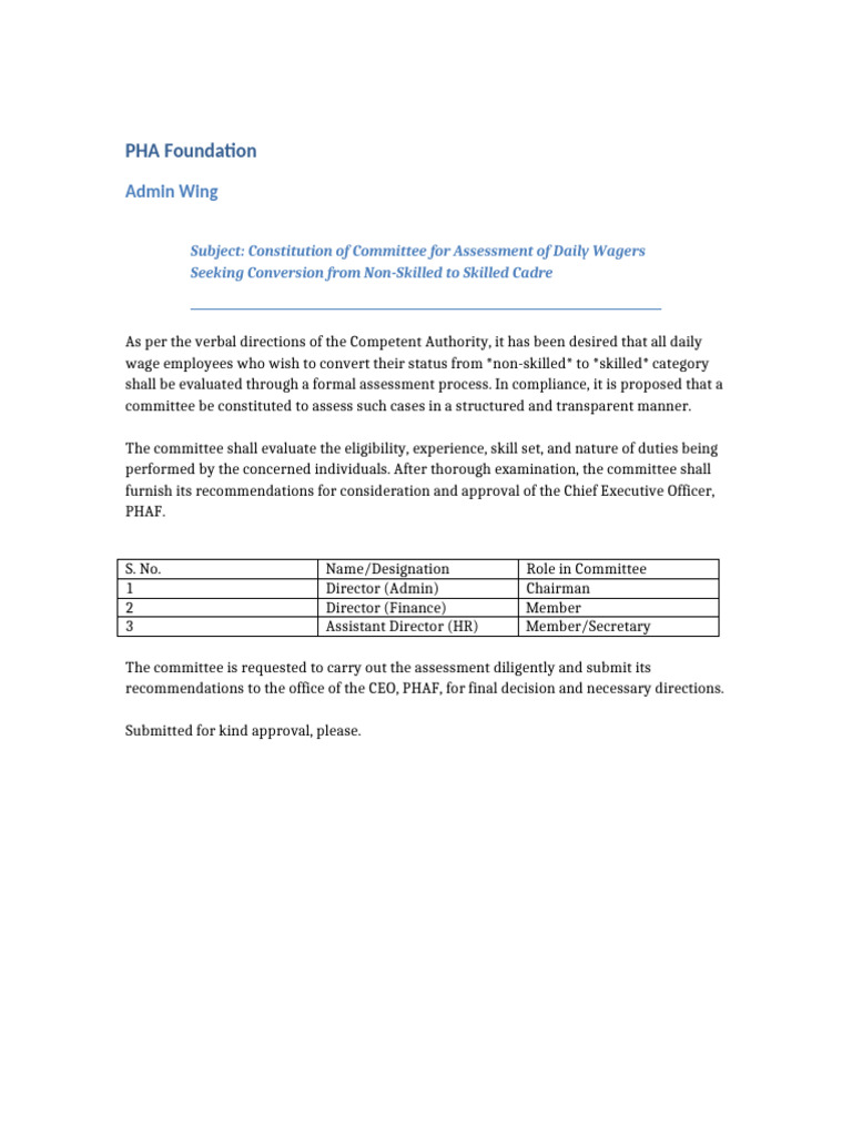 Committee Assessment Noting PHAF | PDF