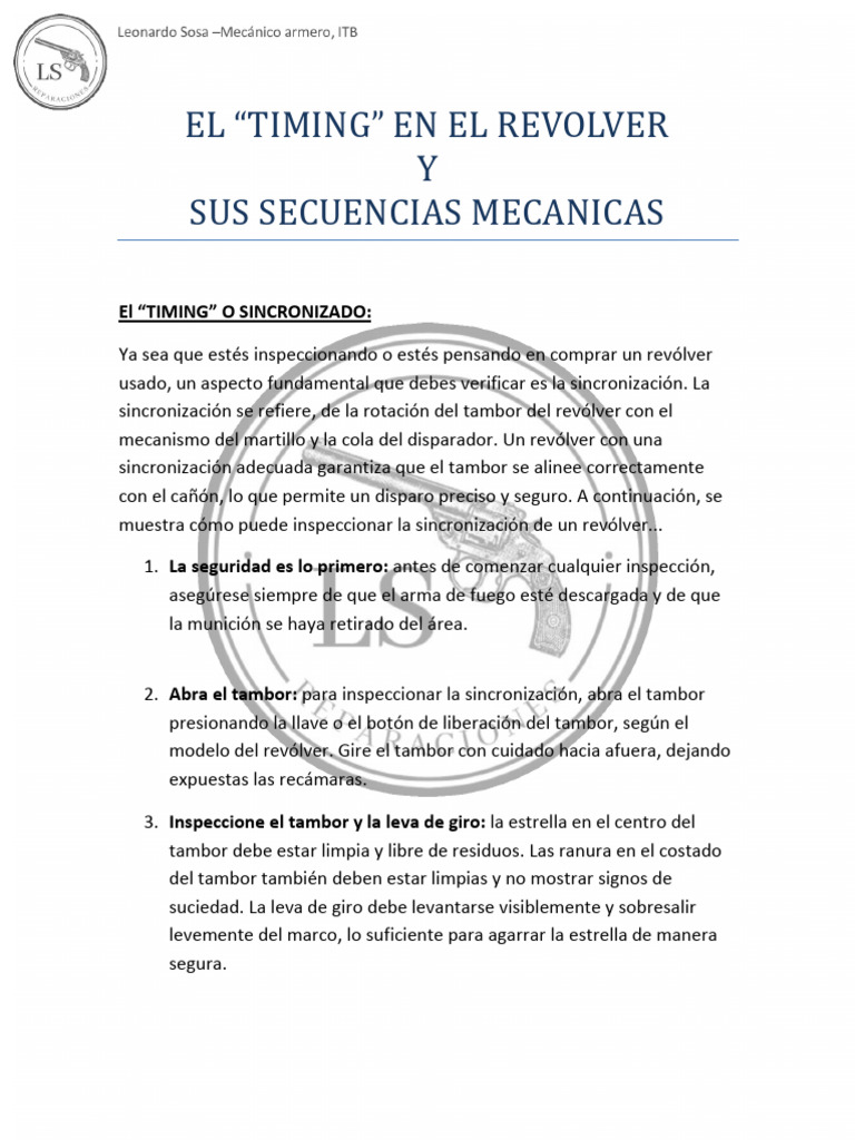 El Timing en El Revolver y Sus Secuencias Mecanicas | PDF | Revólver ...