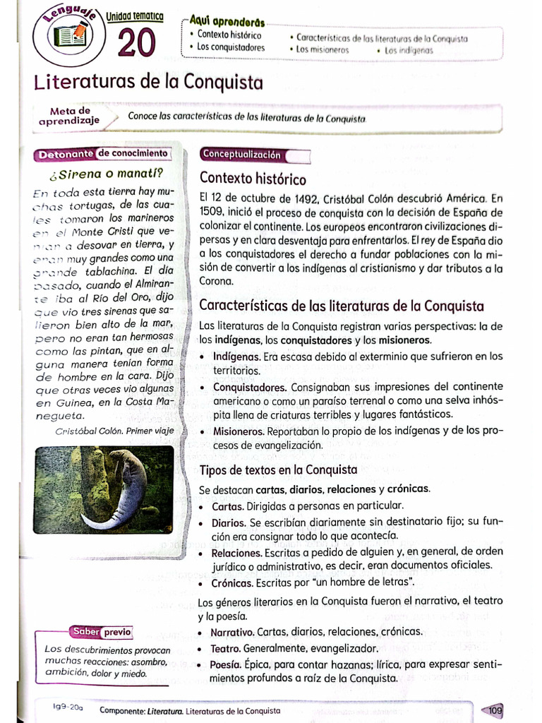 Literatura de La Conquista.. | PDF