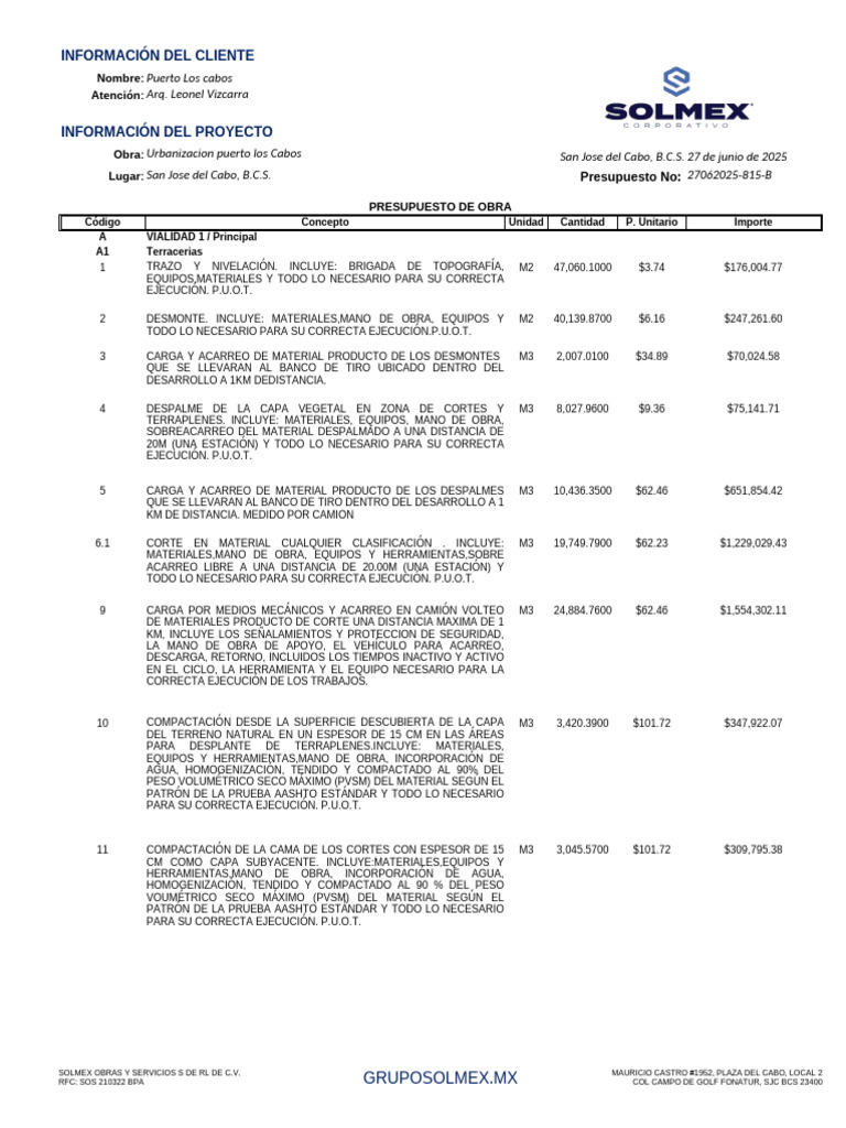 07062025-815 Resumen Ppto Los Cabos | PDF