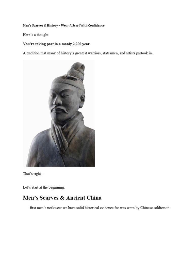 Men's Scarves & History - Wear A Scarf With Confidence | PDF | Scarf ...