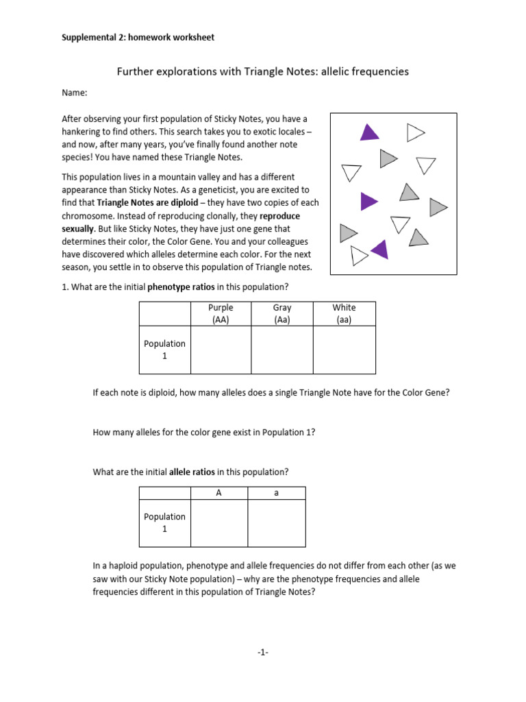 Further Explorations With Triangle Notes | PDF | Allele | Dominance ...