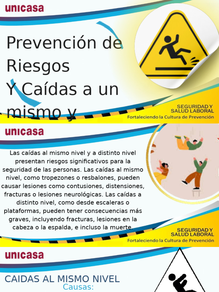 Prevención de Riesgos Y Caídas A Un Mismo y Distinto Nivel | PDF | Escalera | Mueble