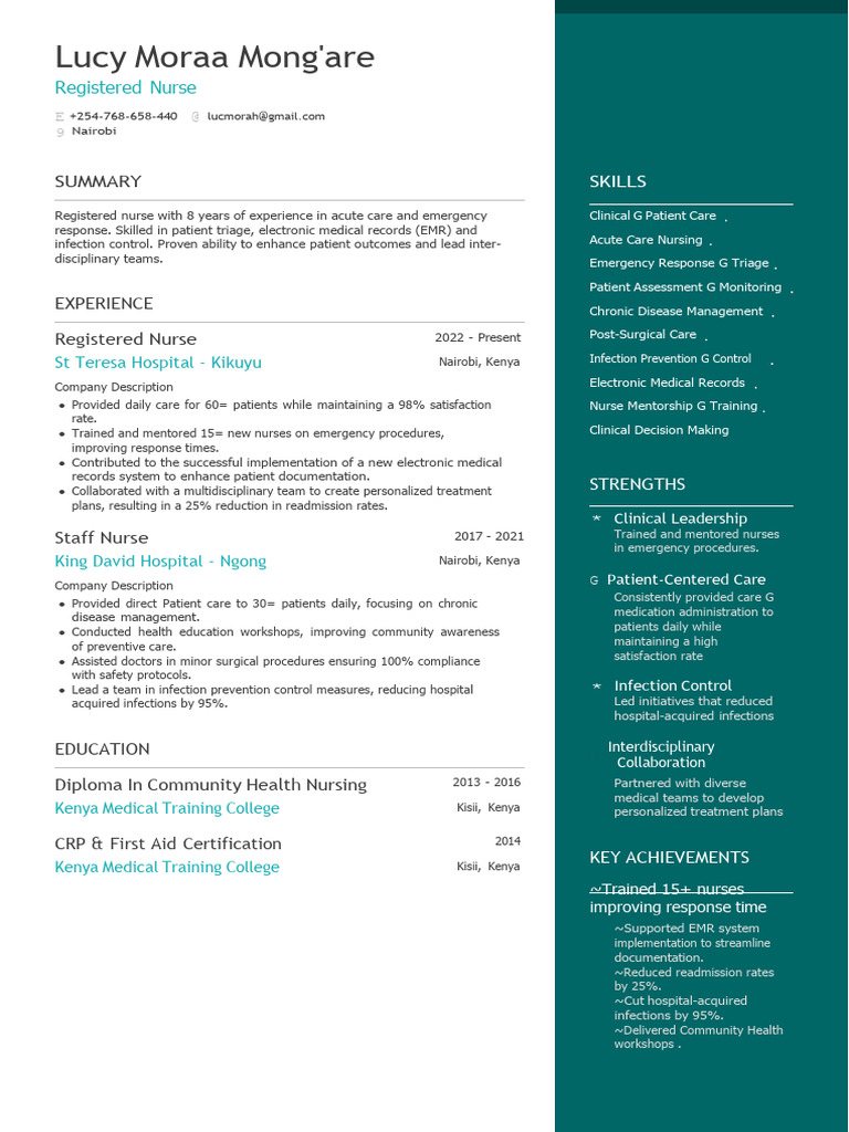 Lucy CV and Documents 2025 | PDF | Nursing | Electronic Health Record