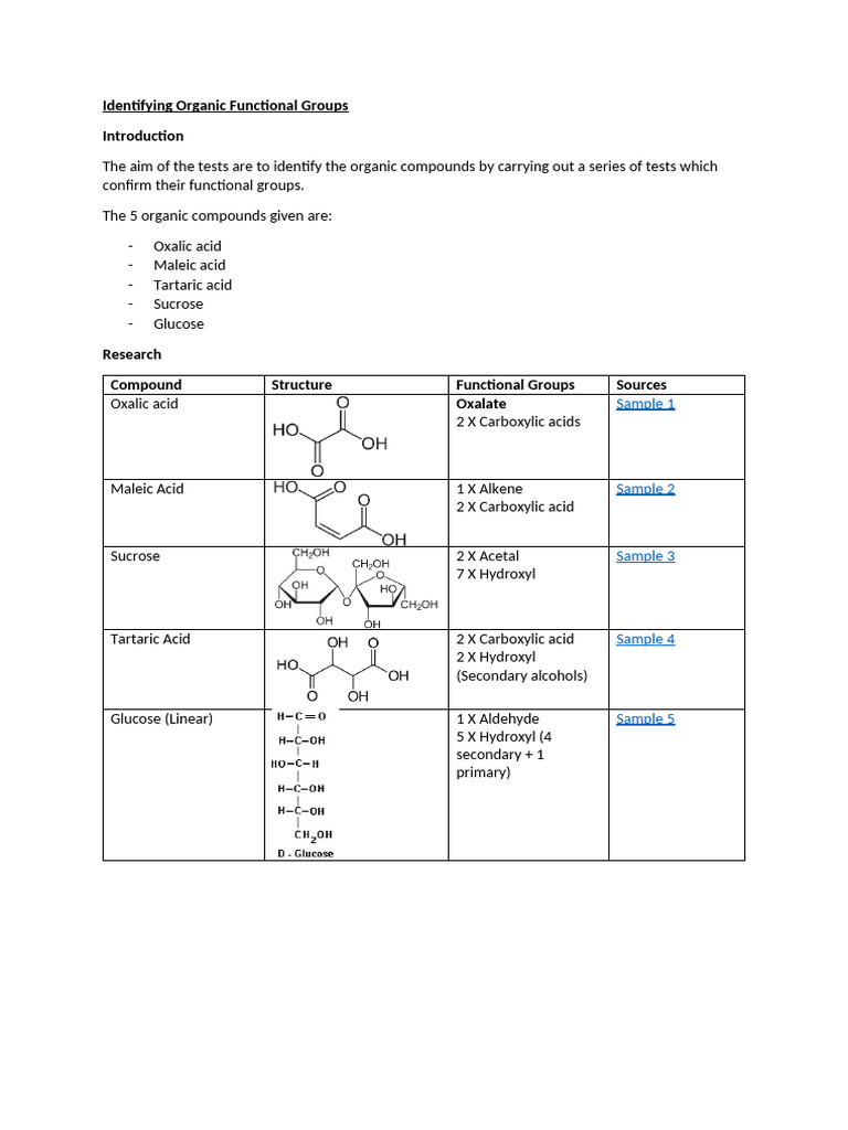 Identifying Organic Functional Groups | PDF | Aldehyde | Organic Chemistry