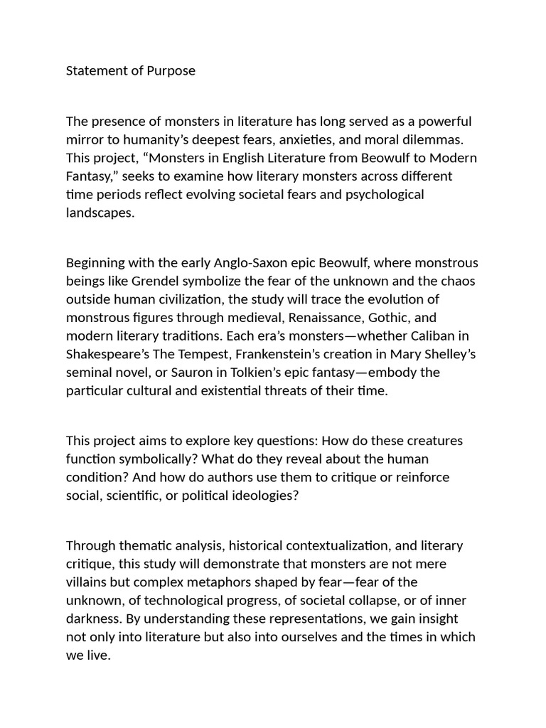 Eng Project Content | PDF | Monsters | Beowulf