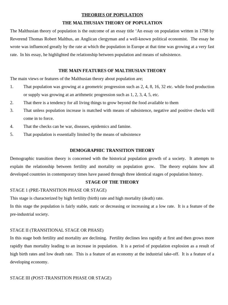 Malthusian Theory of Population Growth | PDF | Environmental Social ...