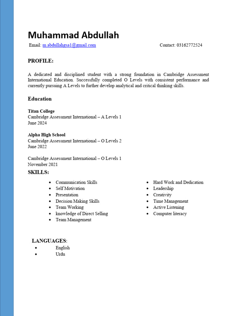 Abdullah CV Pages 1 | PDF