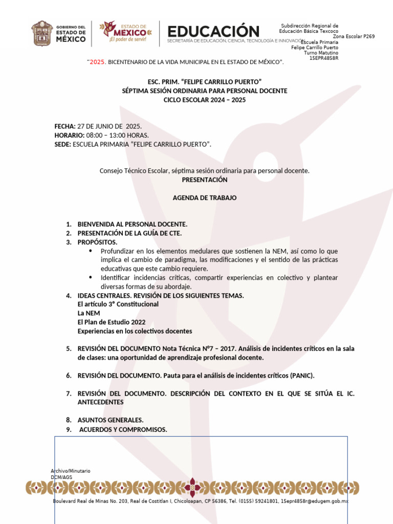 Agenda para Cte - Junio | PDF