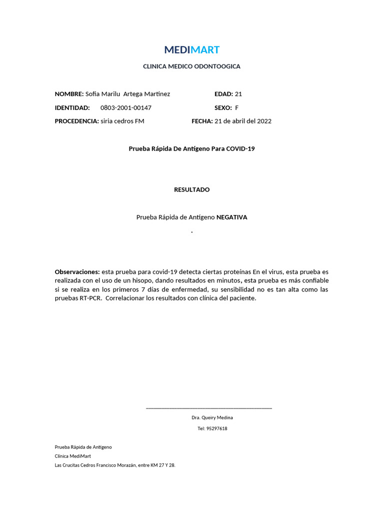 PRUEBA DE ANTIGENOS Sofia | PDF