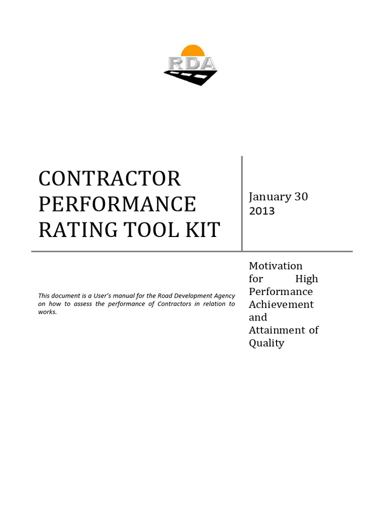 Contractor Performance Rating Toolkit | PDF | Evaluation | Quality ...