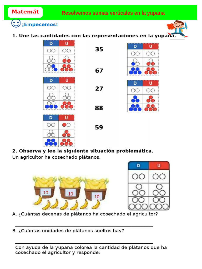 D5 A1 FICHA MAT. Resolvemos Sumas Verticales en La Yupana | PDF