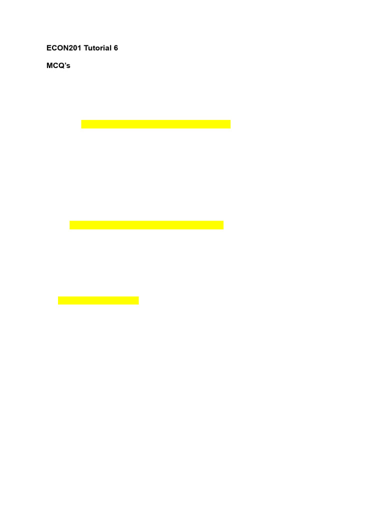 Econ 201 Tutorial 6 | PDF | Fiscal Multiplier | Aggregate Demand