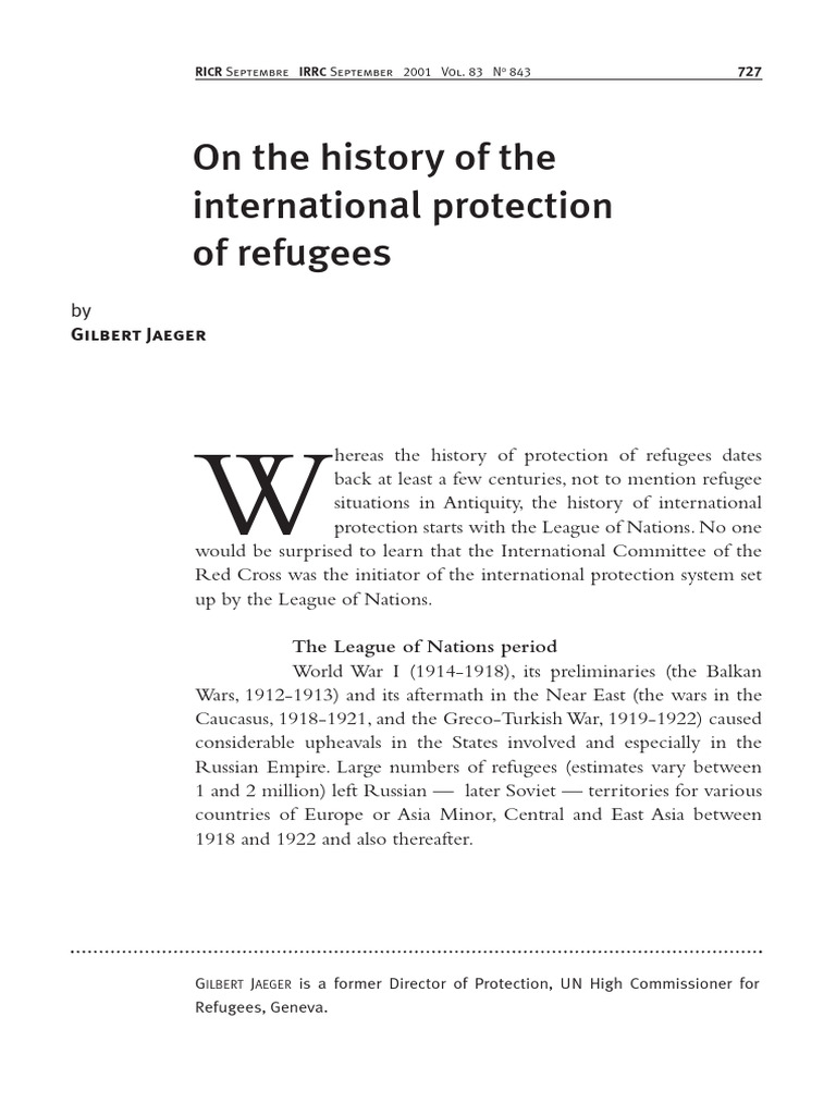 History of International Refugee Protection | PDF | Refugee ...