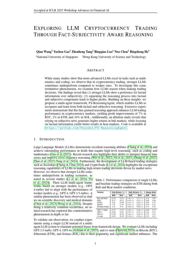 Exploring LLM Cryptocurrency Trading Through Fact Subjectivity Aware ...