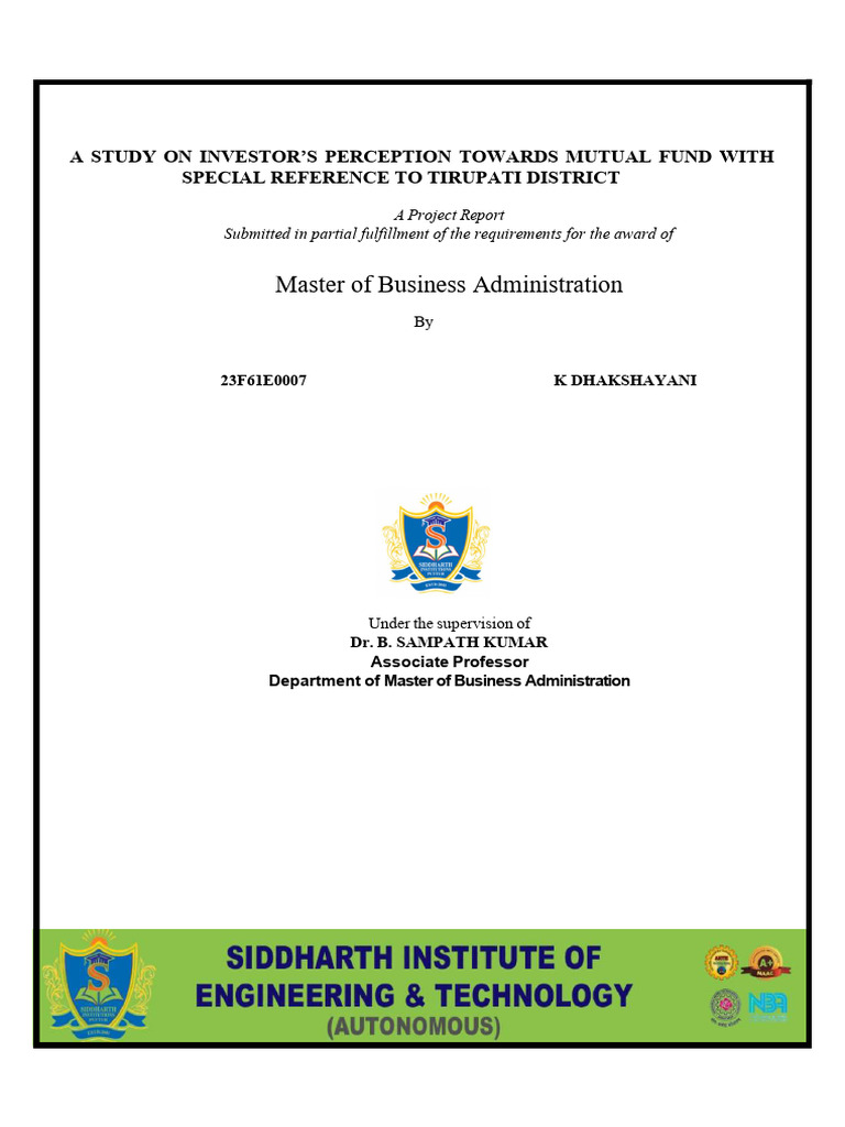 Divya Project LWD | PDF | Investment Fund | Investing