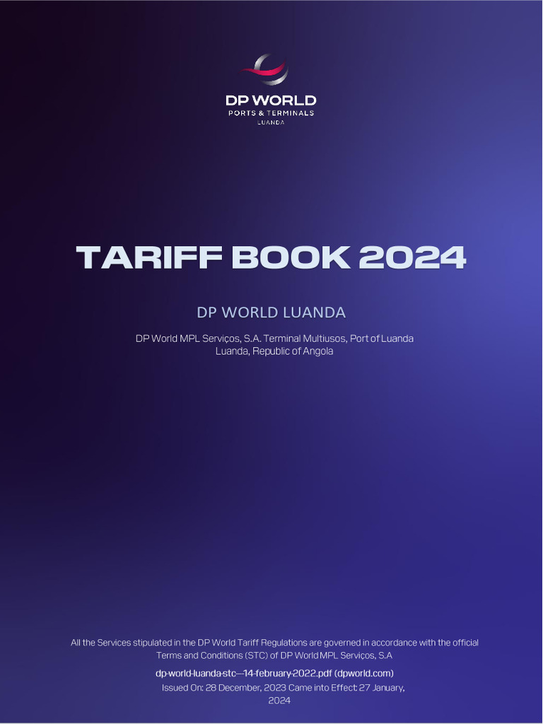 Tariff Book DP World - ENG - February 2024 | PDF