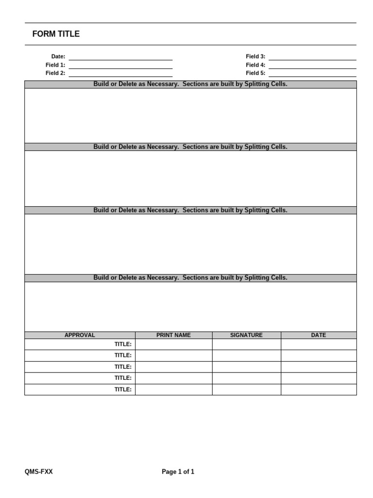QMS-F15-CRD Form Template (Portrait) | PDF