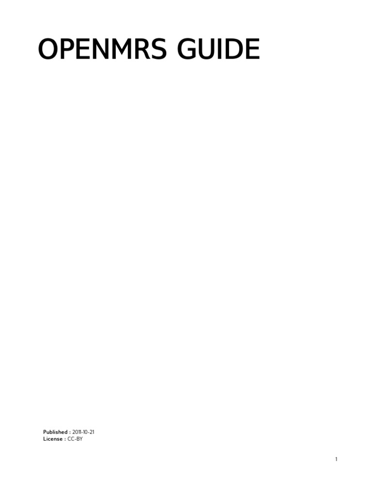 Openmrs Guide | PDF | Electronic Health Record | Health Informatics