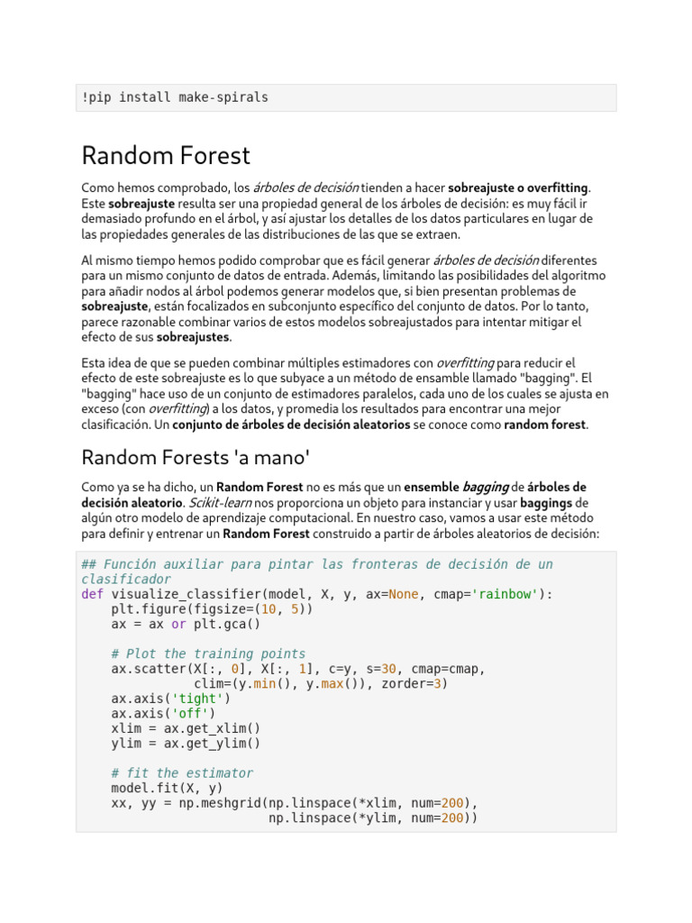 Random Forest | PDF | Algoritmos y Estructuras de Datos | Estadísticas