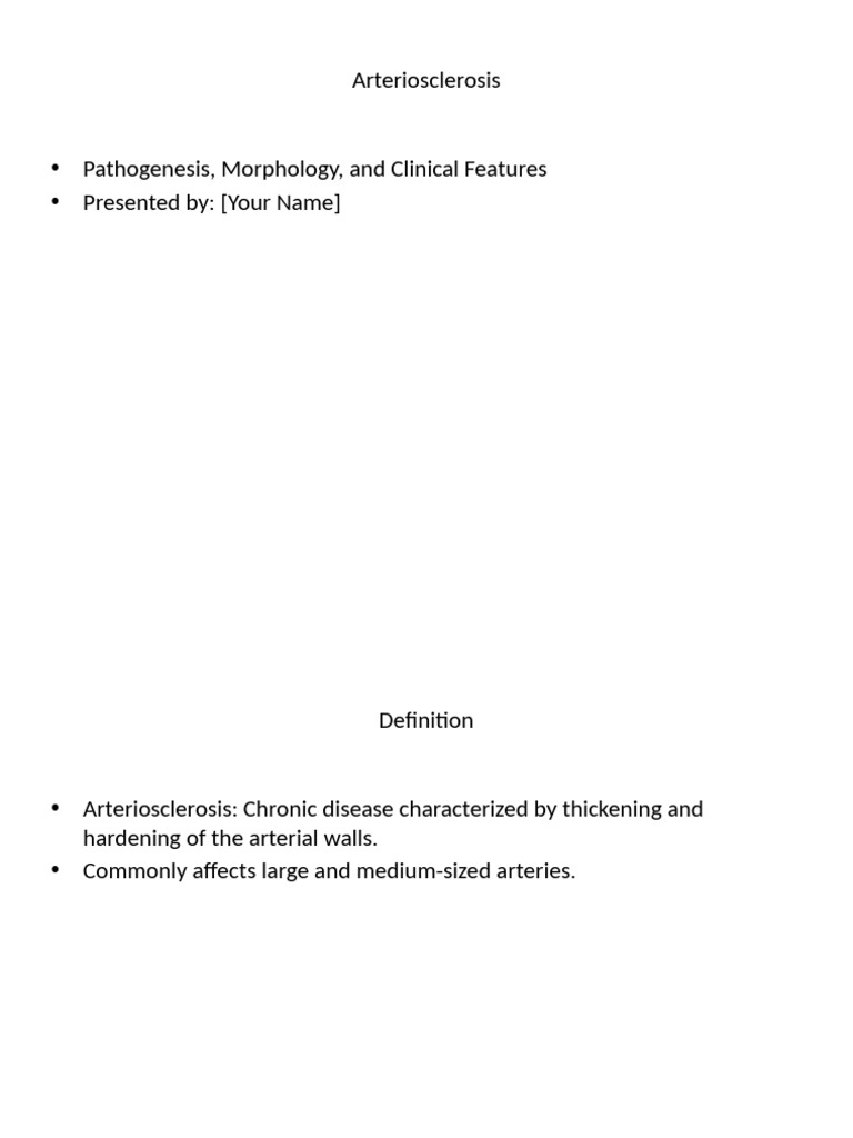 Arteriosclerosis Presentation Final | PDF