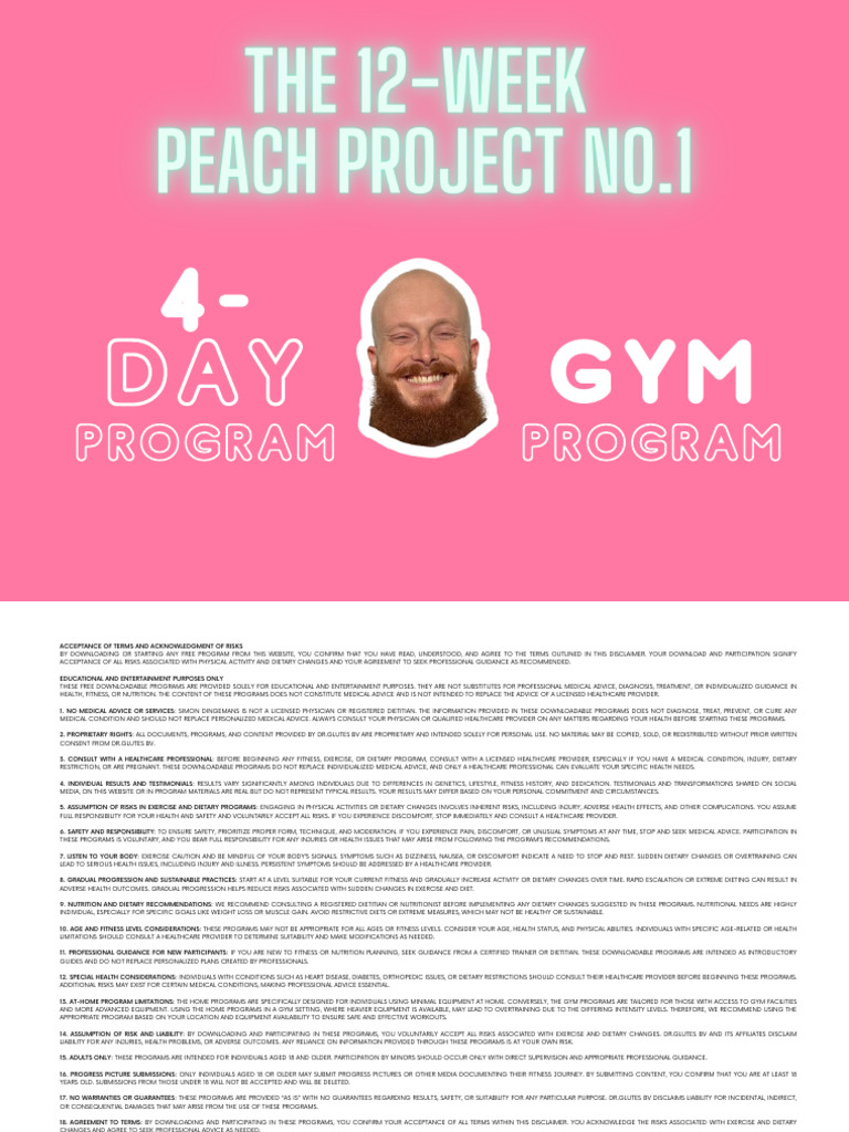 12-Week DR - Glutes Plan Nr.1 Gym v8 | PDF | Physical Fitness | Dietitian