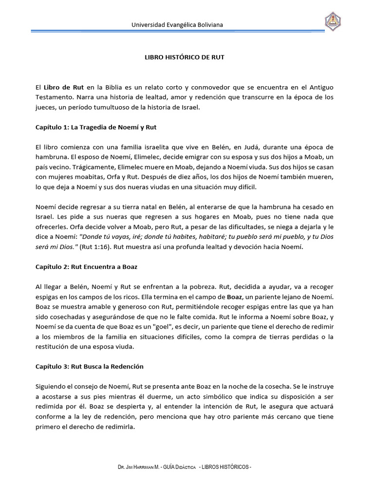 Análisis del Libro de Rut en la Biblia | PDF | Rut (figura bíblica ...