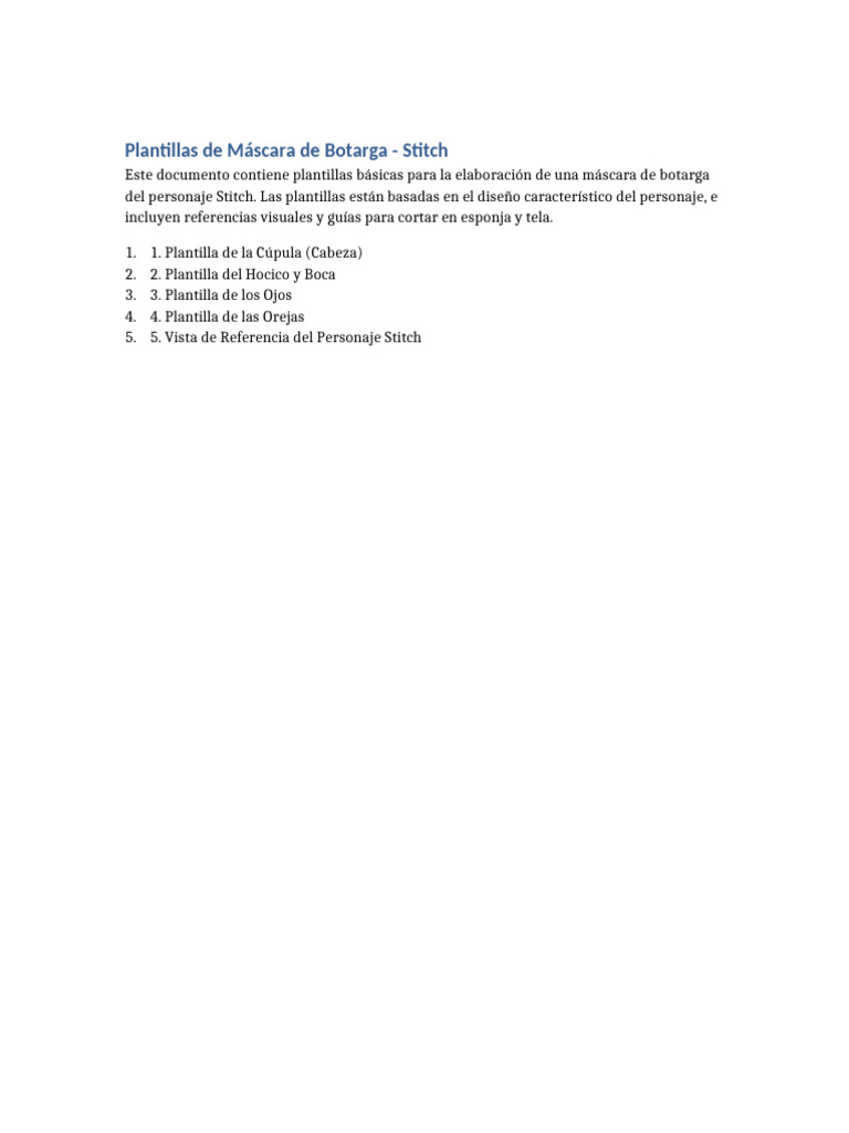 Plantillas Botarga Stitch | PDF