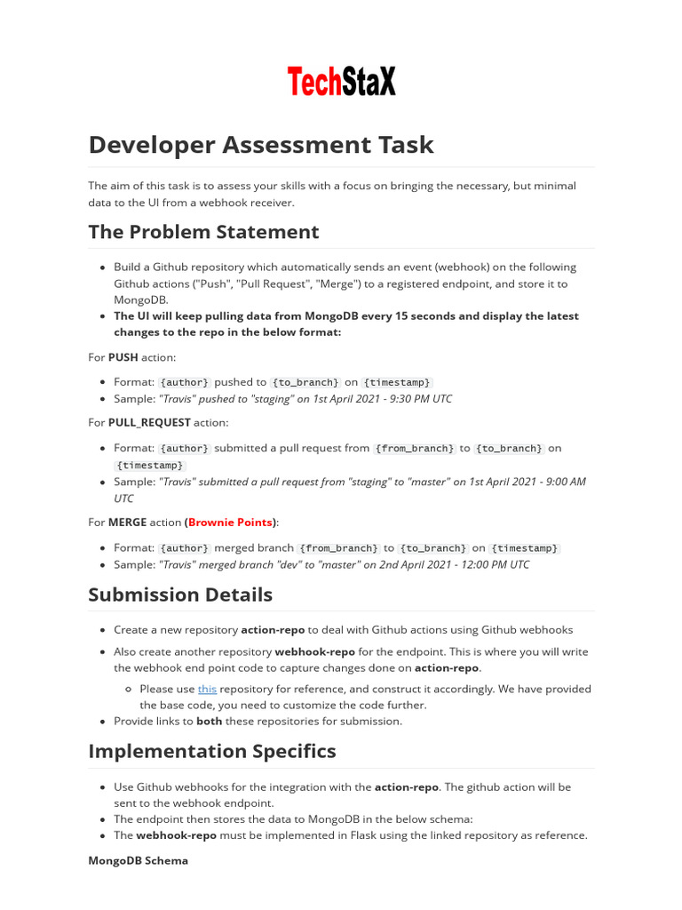 Developer Assessment Task - Apr2021 | PDF | Computing | Information ...