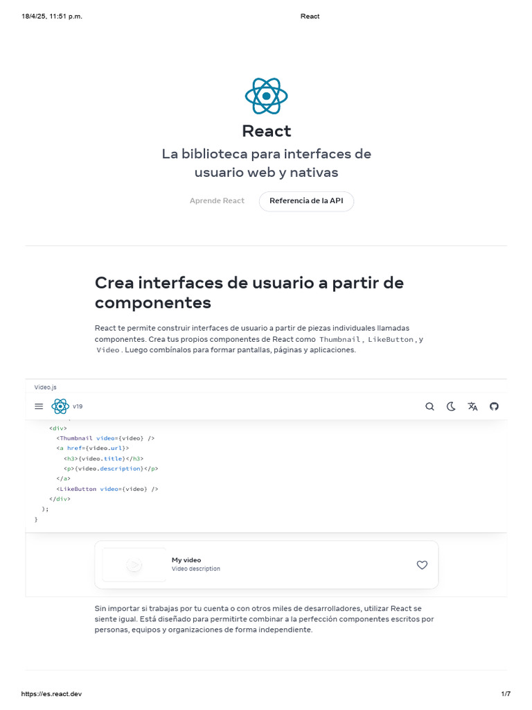 React 1 | PDF | Aplicación web | Informática