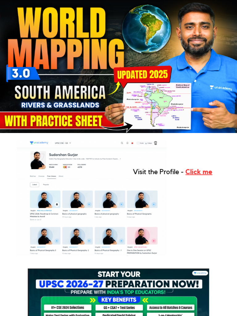 South America Complete PRACTICE SHEET BY Sudarshan Gurjar | PDF
