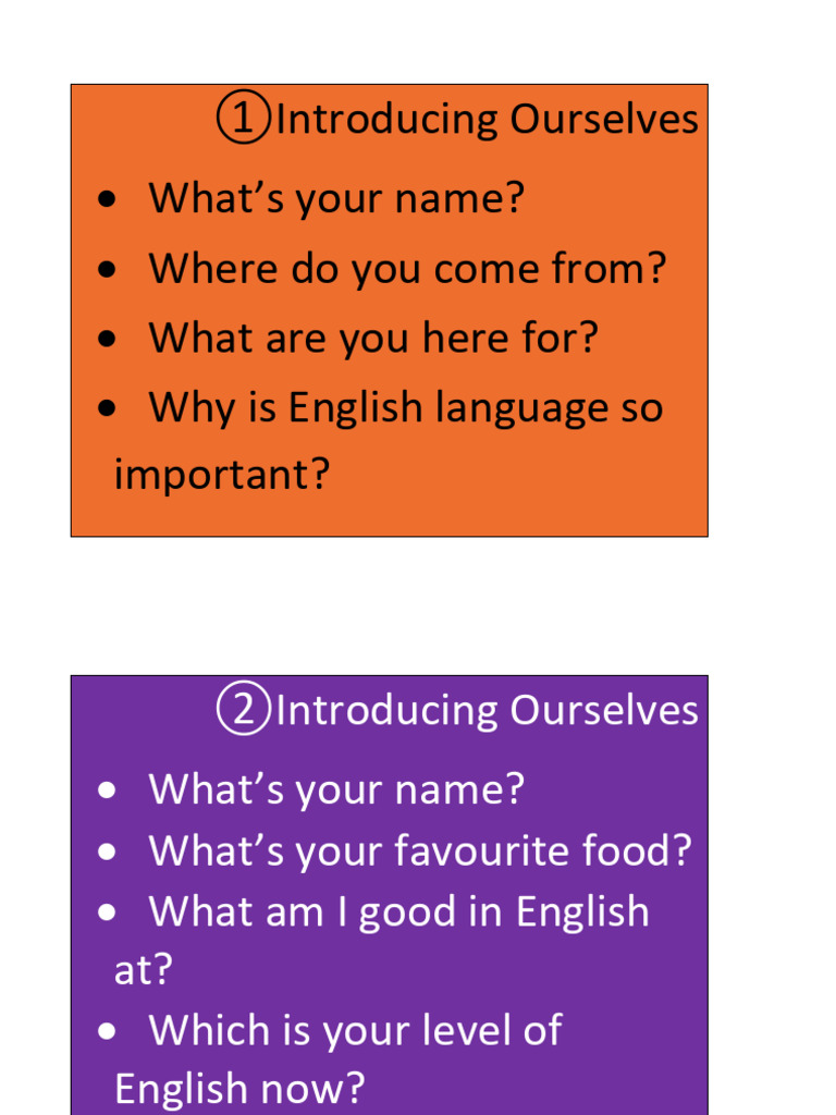 Engaging English Introduction Questions | PDF
